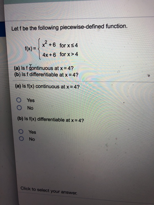 Solved Let f be the following piecewise-defined function. | Chegg.com
