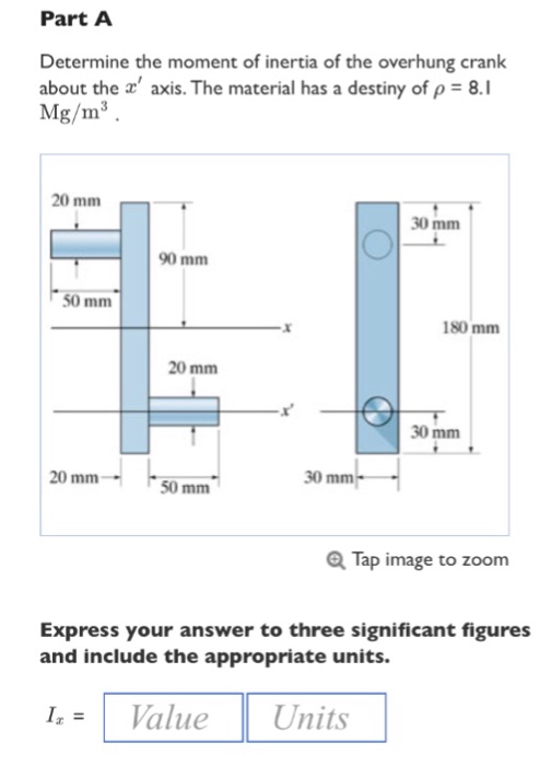 Solved Determine the moment of inertia of the overhung crank | Chegg.com