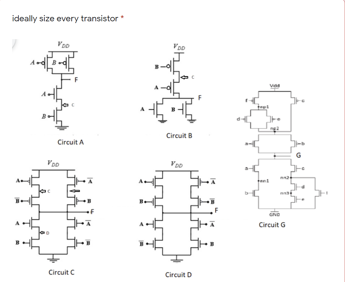 Solved ideally size every transistor * VOD VDD A od В Bord B | Chegg.com
