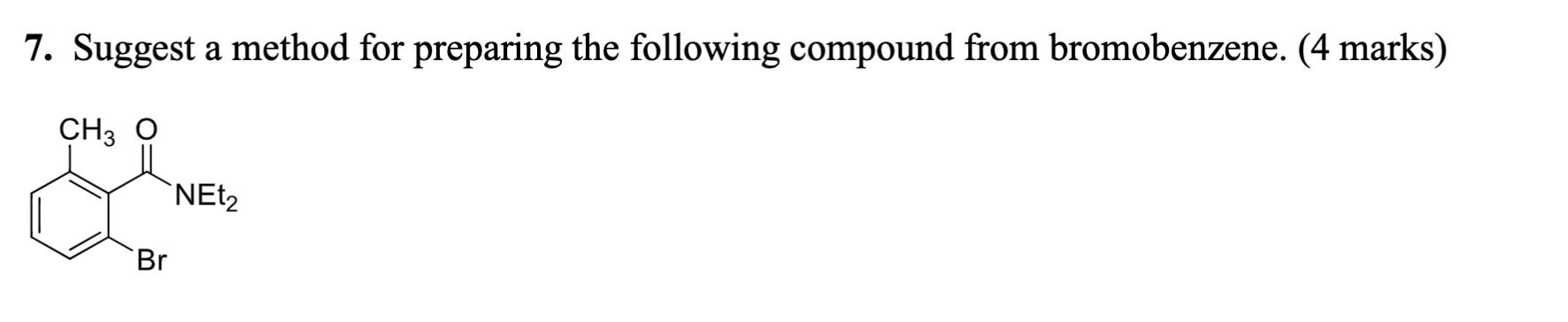Solved 7. Suggest a method for preparing the following | Chegg.com