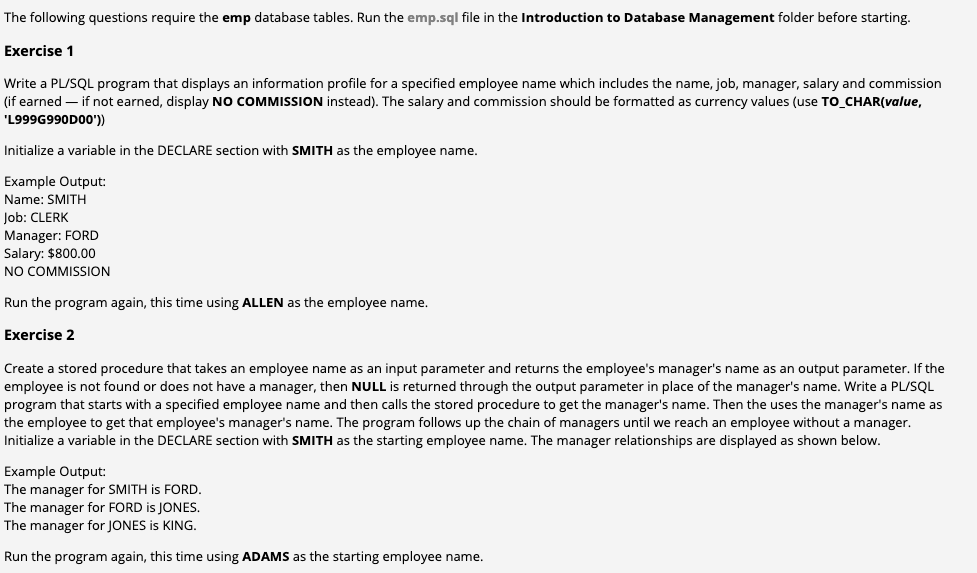 SQL STATEMENT from emp.sql DROP TABLE salgrade; DROP | Chegg.com