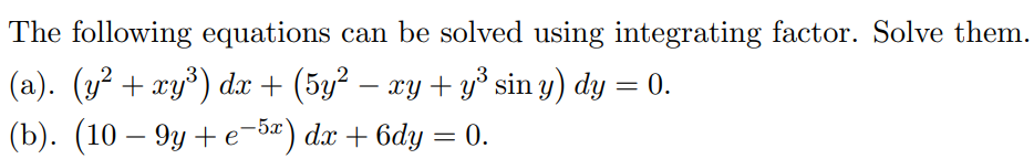 Solved The following equations can be solved using | Chegg.com