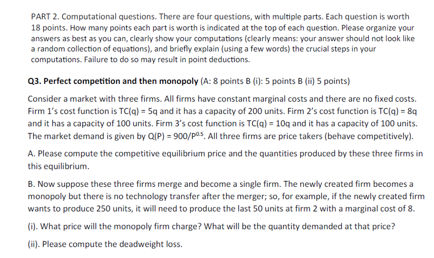 Solved PART 2. Computational questions. There are four | Chegg.com
