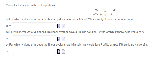 Solved Consider the linear system of equations | Chegg.com