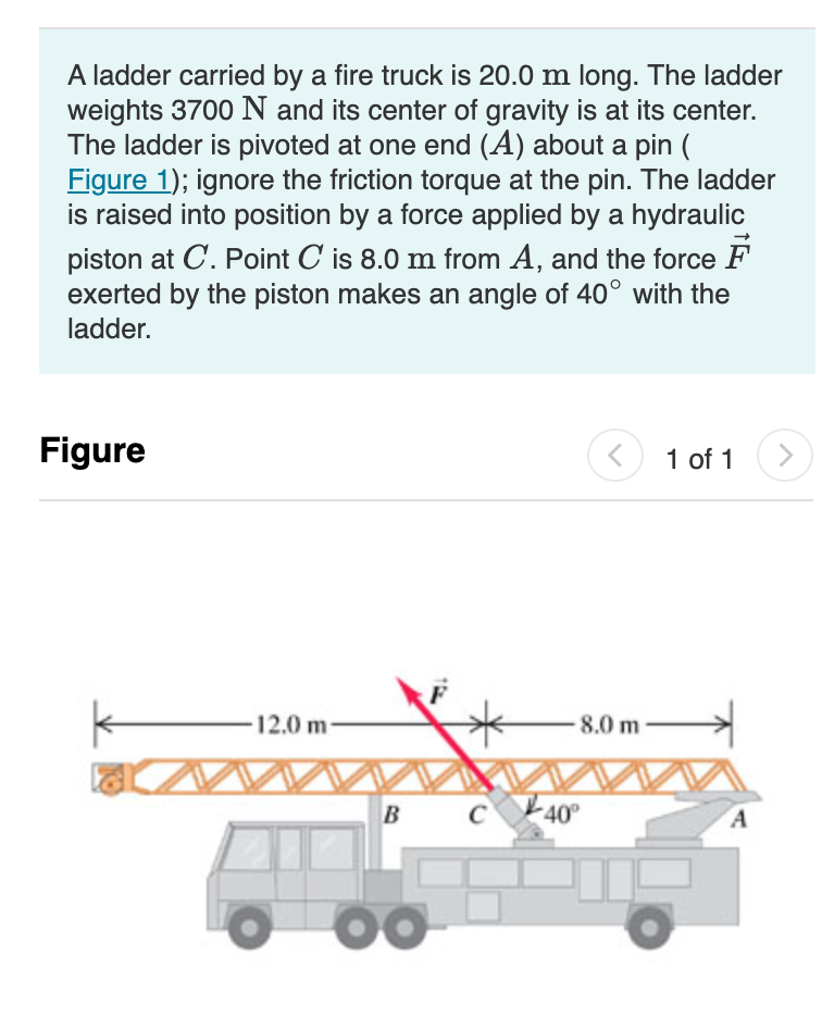 Solved A ladder carried by a fire truck is 20.0 m long. The | Chegg.com