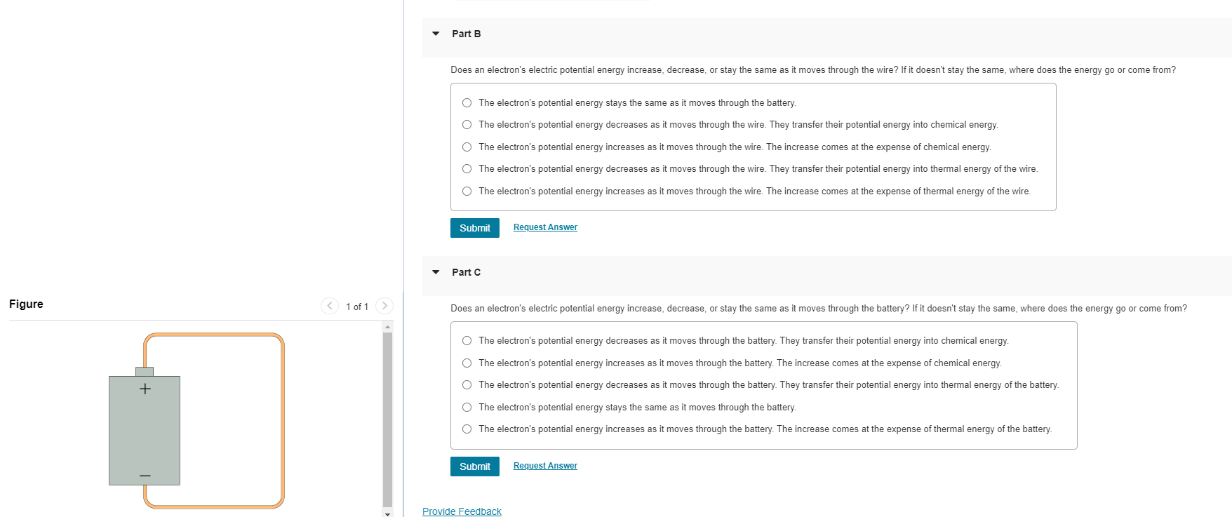 Solved Does an electron's electric potential energy | Chegg.com