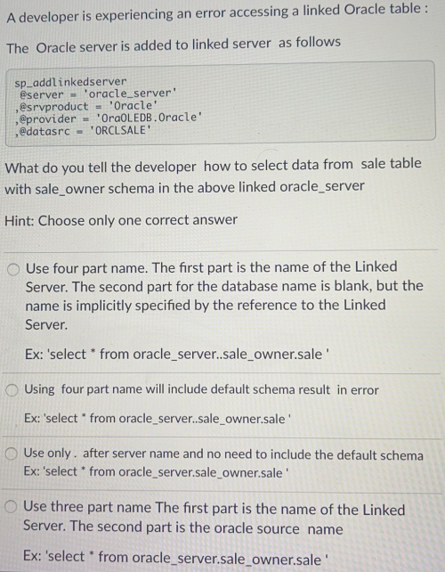 Solved A developer is experiencing an error accessing a | Chegg.com