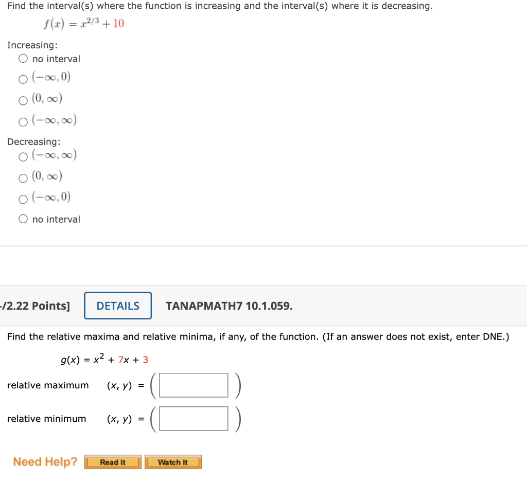 Solved Find the interval(s) where the function is increasing | Chegg.com