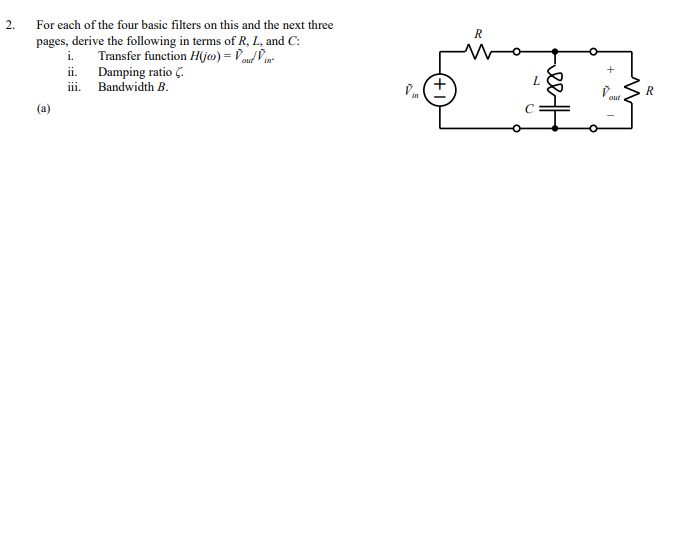 Solved 2. For each of the four basic filters on this and the | Chegg.com
