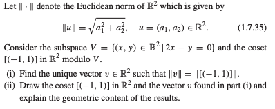 Solved Let | . || denote the Euclidean norm of R2 which is | Chegg.com