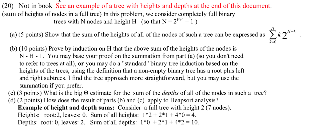 Solved (20) Not in book See an example of a tree with | Chegg.com