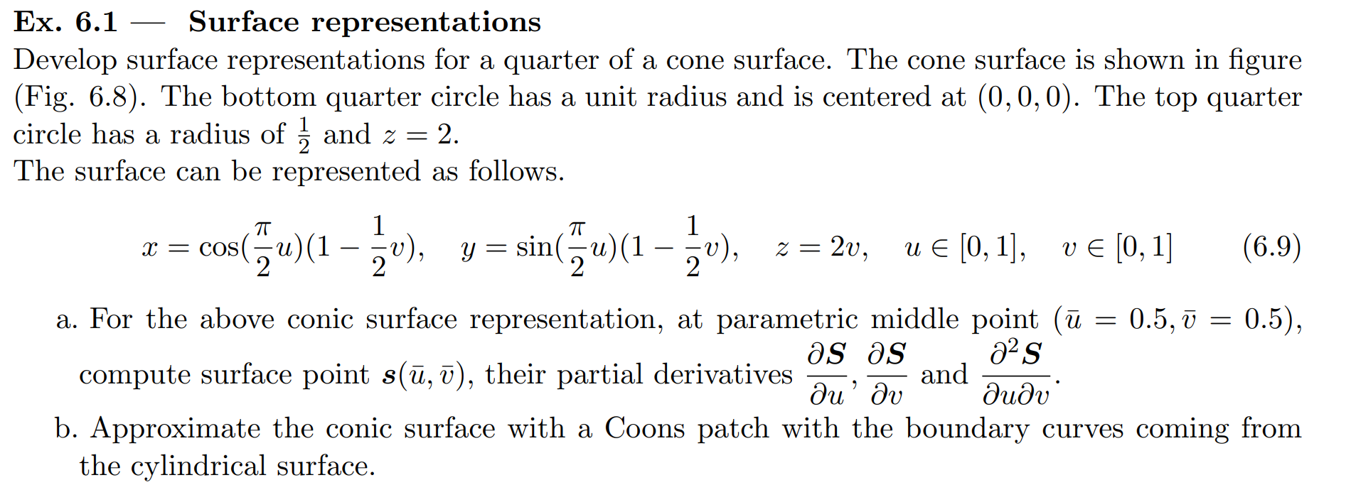 Ex. 6.1 - Surface representations Develop surface | Chegg.com