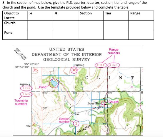 Solved 8. In the section of map below, give the PLS, | Chegg.com