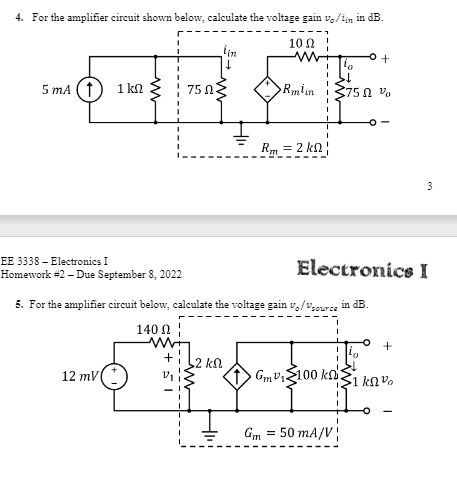 [Solved]: 4. For the amplifier circuit shown below, calcul