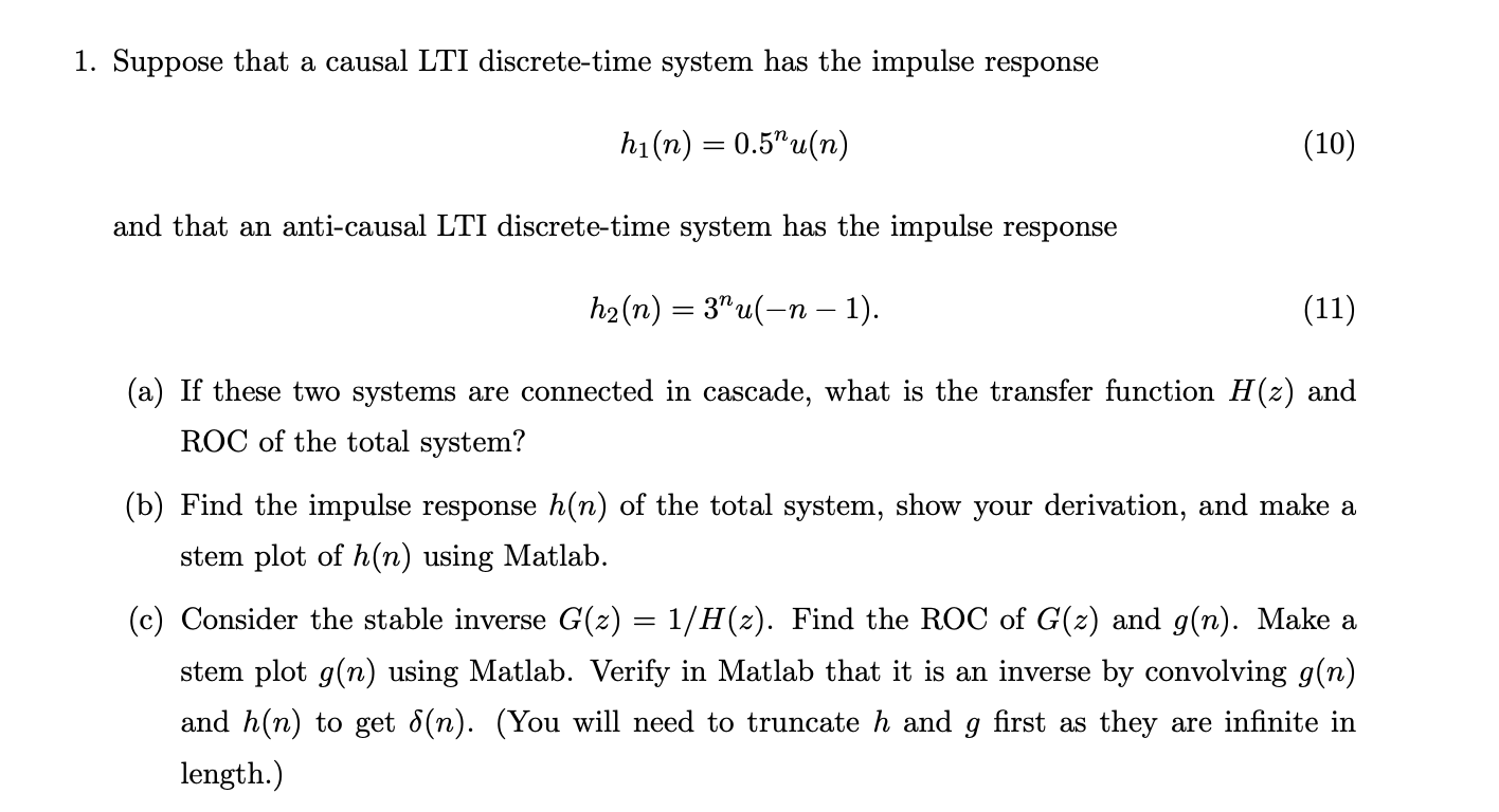 Solved LTI matlab: For matlab (Please post code screenshot | Chegg.com