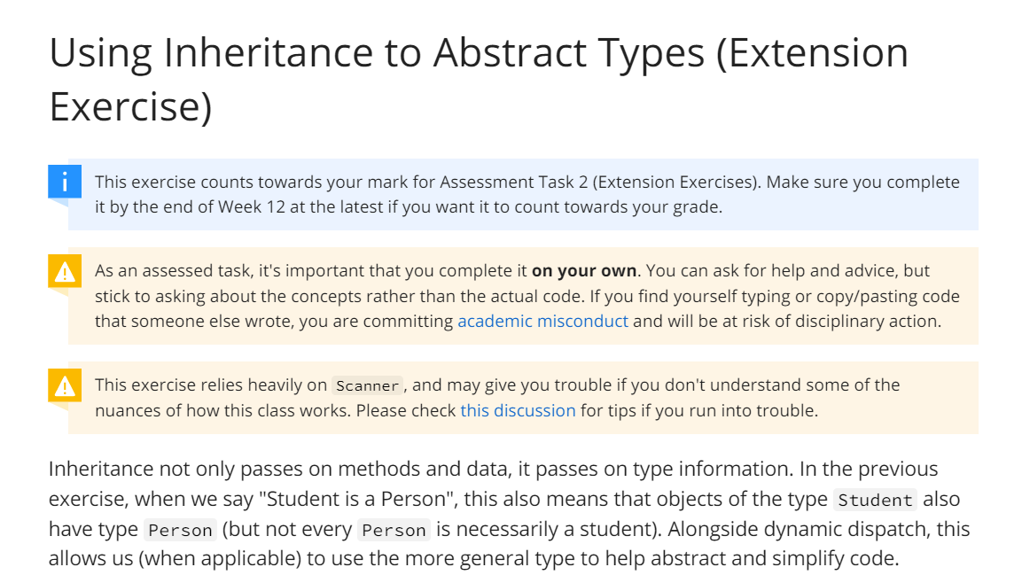 Solved Using Inheritance to Abstract Types (Extension | Chegg.com