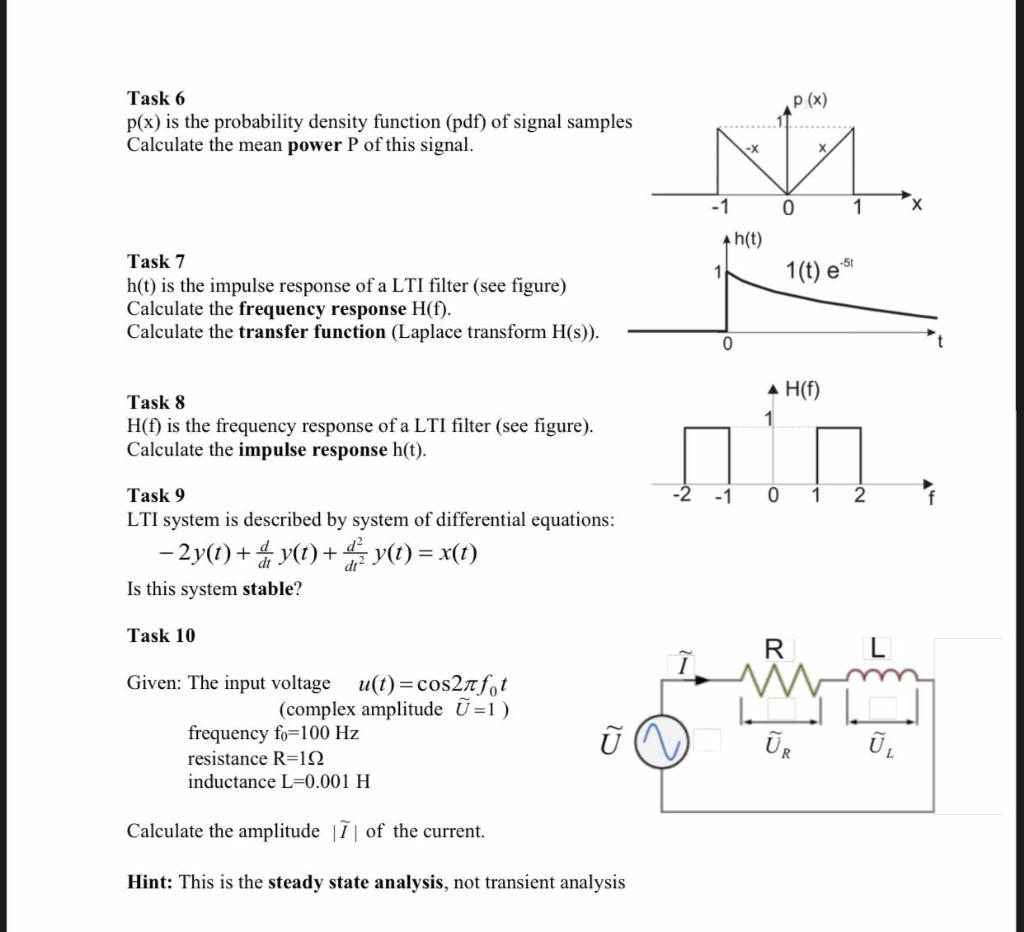 Solved Task 1 Calculate the energy of the signal x(t) drawn | Chegg.com