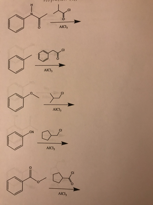 Solved Cl AlCl Ci AlCl3 AlCl3 Cl CN AlCl3 Cl AlCl | Chegg.com
