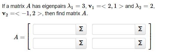 Solved If a matrix A has eigenpairs 11 = 3, V1 = and | Chegg.com