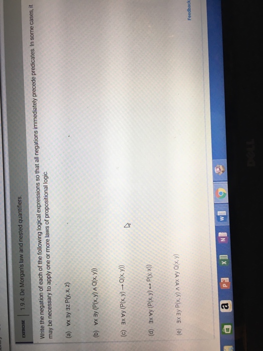 Solved Write the negation of each of the following logical | Chegg.com