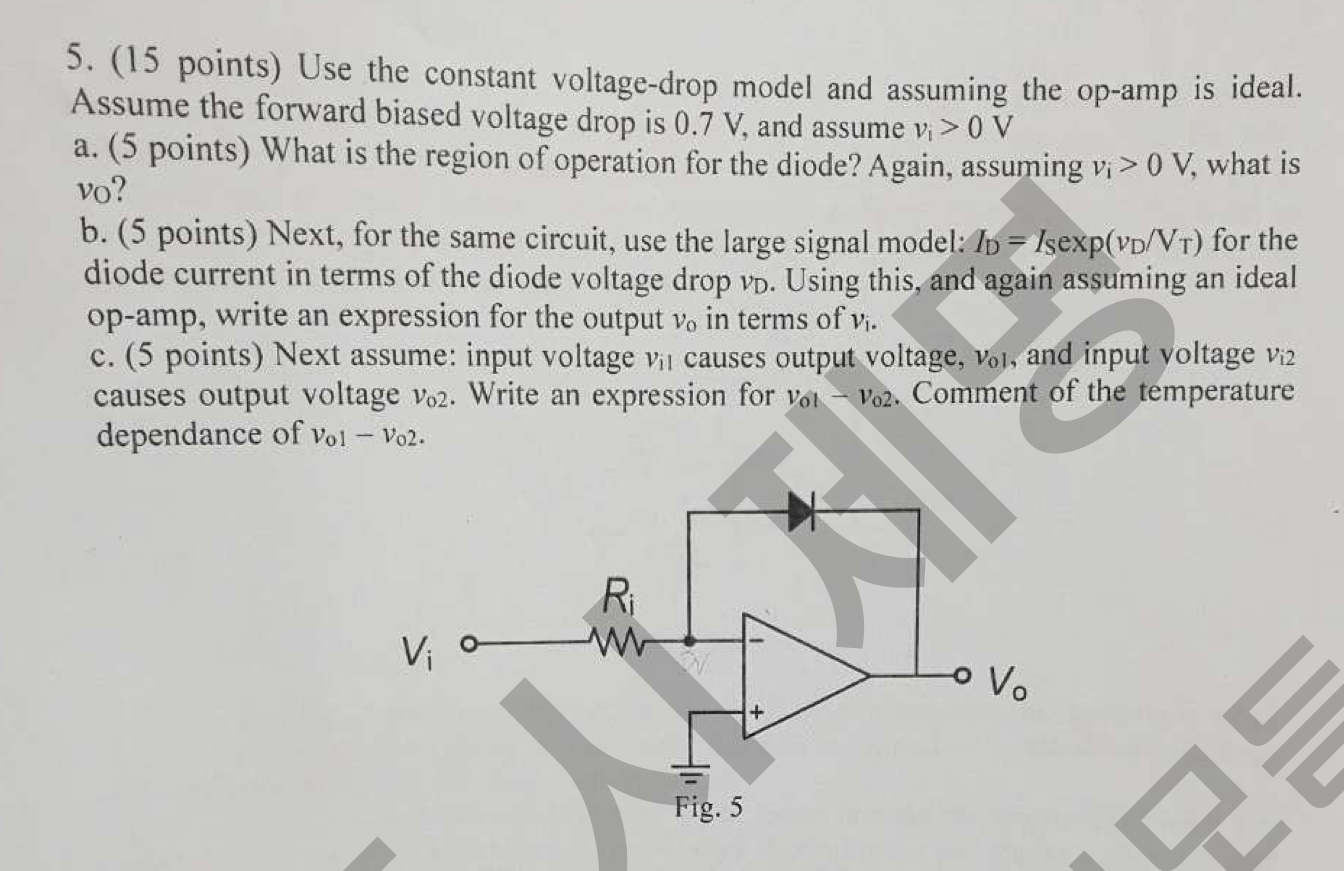 Solved 5. (15 points) Use the constant voltage-drop model | Chegg.com