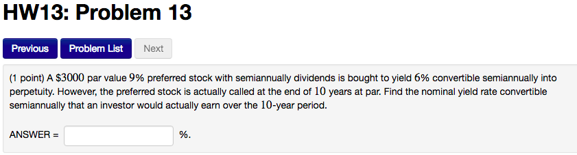 Solved HW13: Problem 13 Previous Problem List Next (1 point) | Chegg.com
