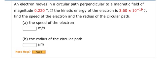 Solved An electron moves in a circular path perpendicular to | Chegg.com