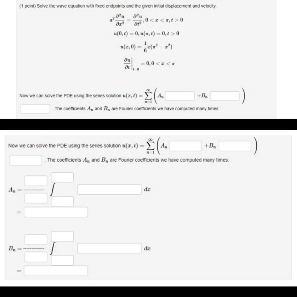 Solved Solve the wave equation with fixed endpoints and the | Chegg.com