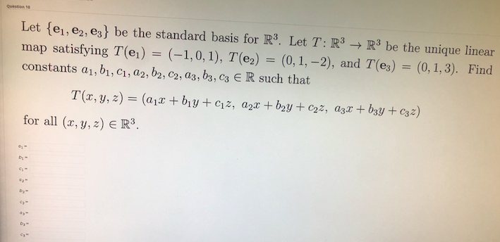 Solved Questo Let {e1,e2, ez } be the standard basis for R3. | Chegg.com