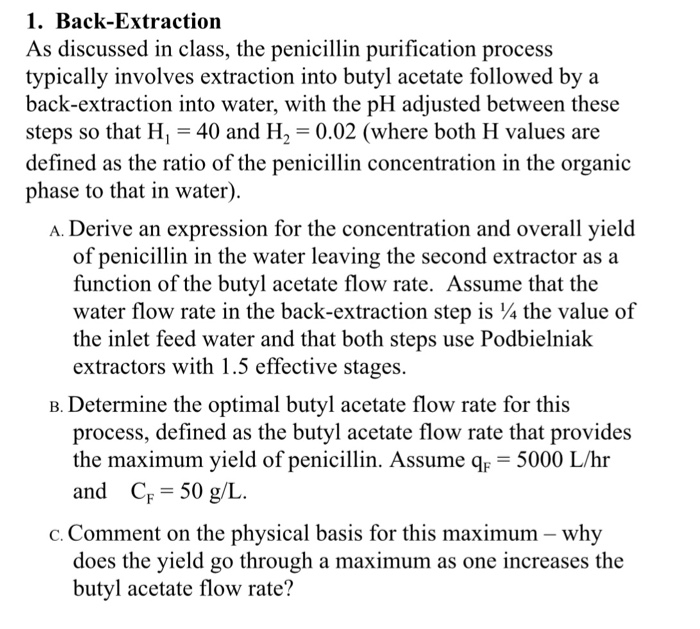 Solved 1. Back-Extraction typically involves extraction into | Chegg.com