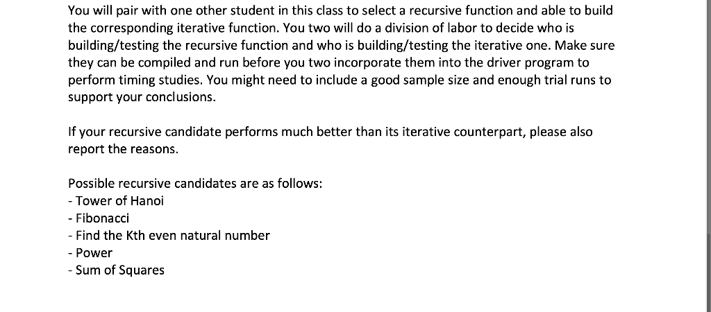 Solved Write a recursive function that calculates and | Chegg.com