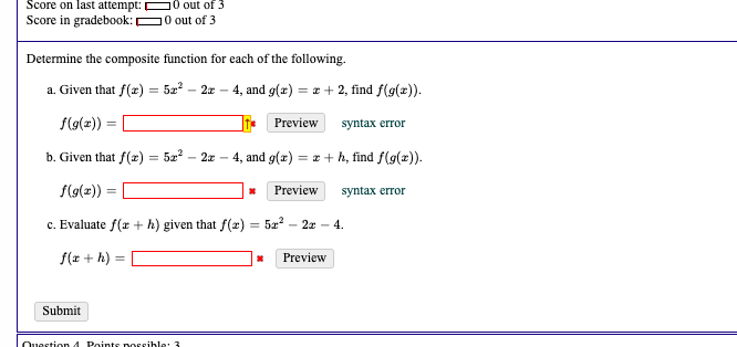 Solved Score on last attempt: 10 out of 3 Score in | Chegg.com