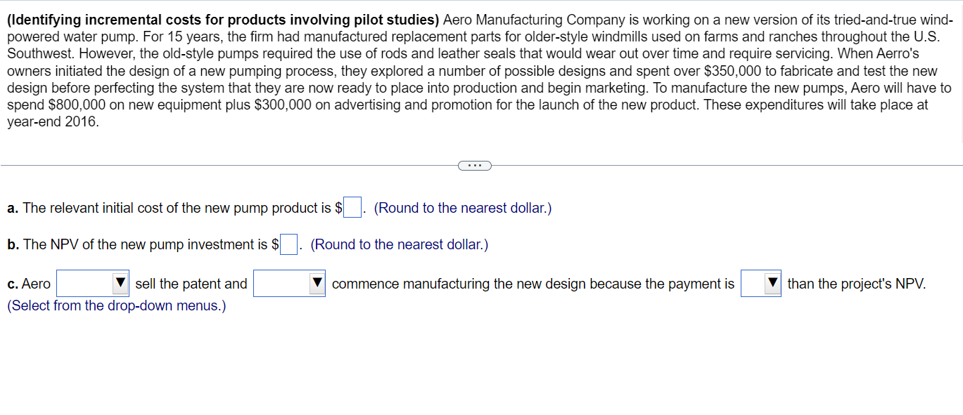 Solved (Identifying incremental costs for products involving | Chegg.com