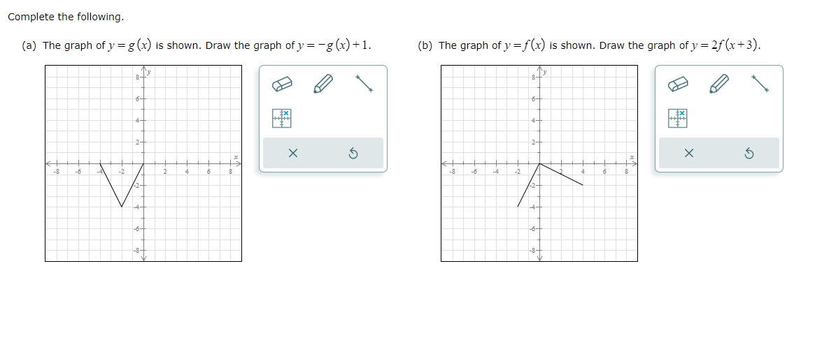 Solved (a) The graph of y=g(x) is shown. Draw the graph of | Chegg.com