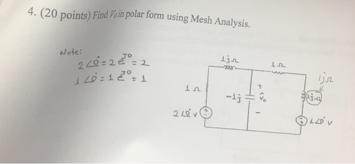 Solved Find V_0 in polar form using Mesh Analysis. | Chegg.com