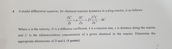 Solved 4. A model differential equation, for chemical | Chegg.com