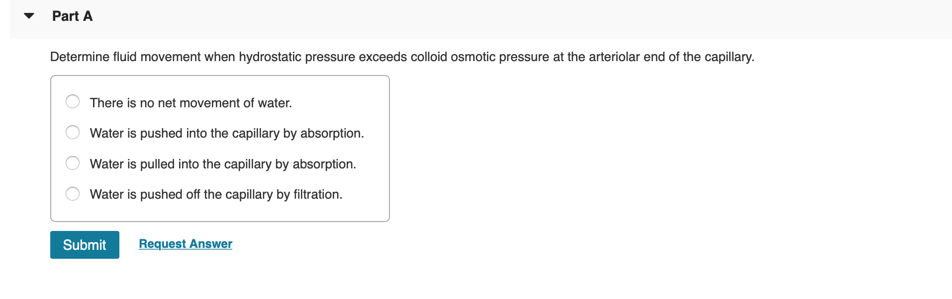 Solved Part A Determine fluid movement when hydrostatic | Chegg.com