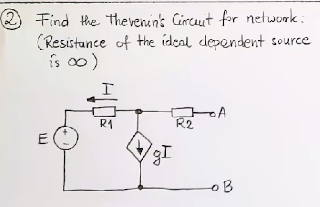 Solved (2) Find the thevenin's Circuit for network: | Chegg.com