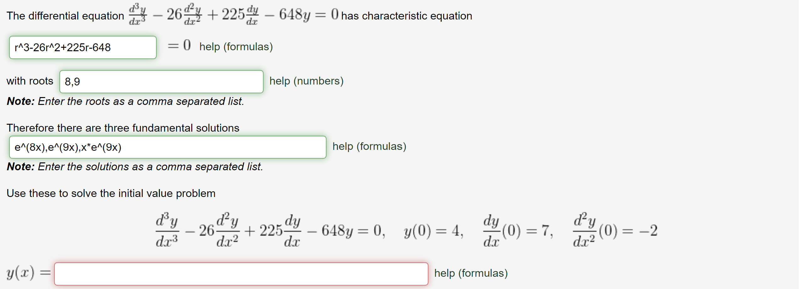 Solved The differential equation | Chegg.com
