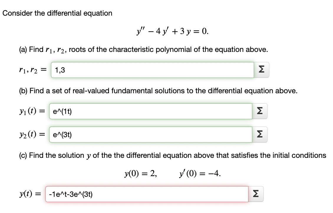 Solved Consider the differential equation y" - 2y + y = 0. | Chegg.com