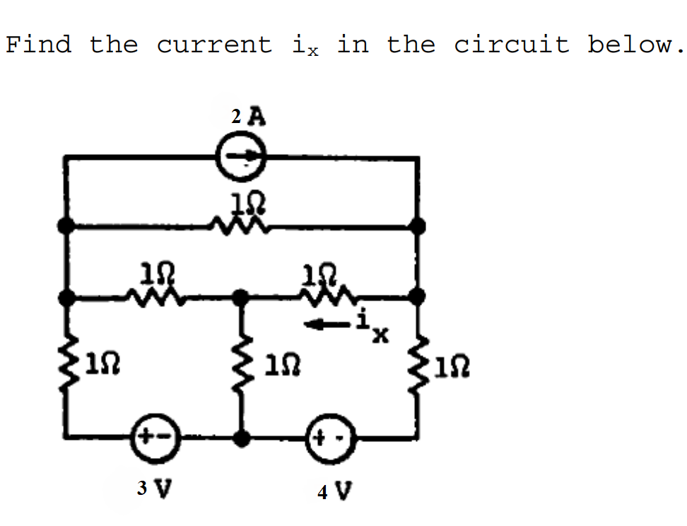 Solved Find the current ix in the circuit below. 2 A 12 12 5 | Chegg.com