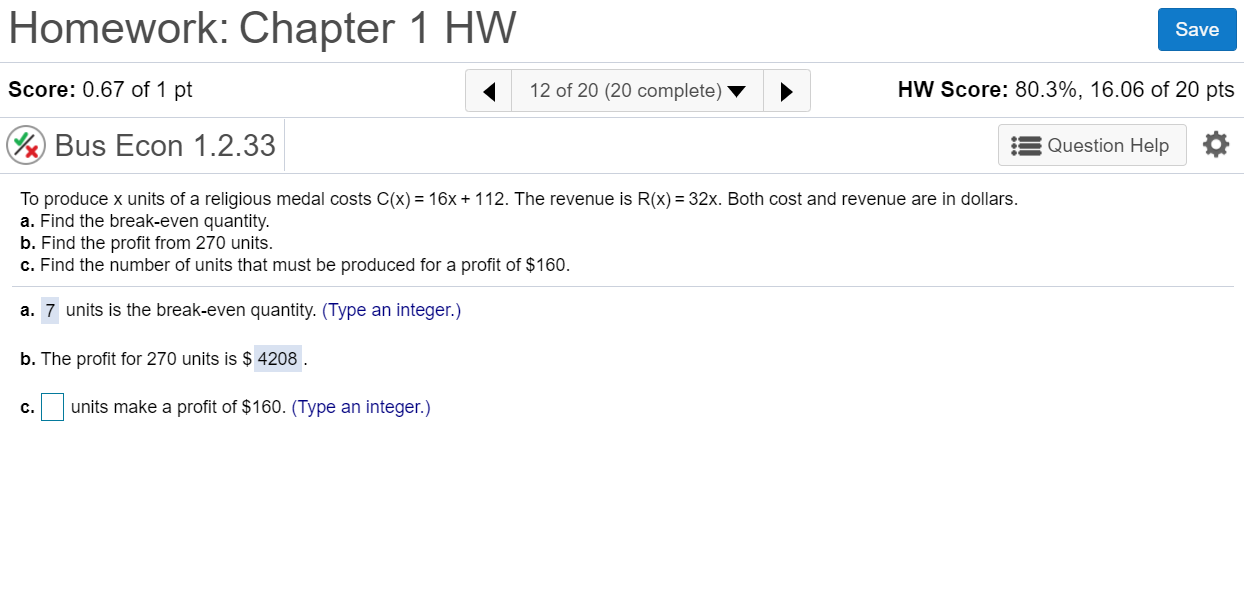 Solved Homework Chapter 1 Hw Save Score 0 67 Of 1 Pt 12 Of