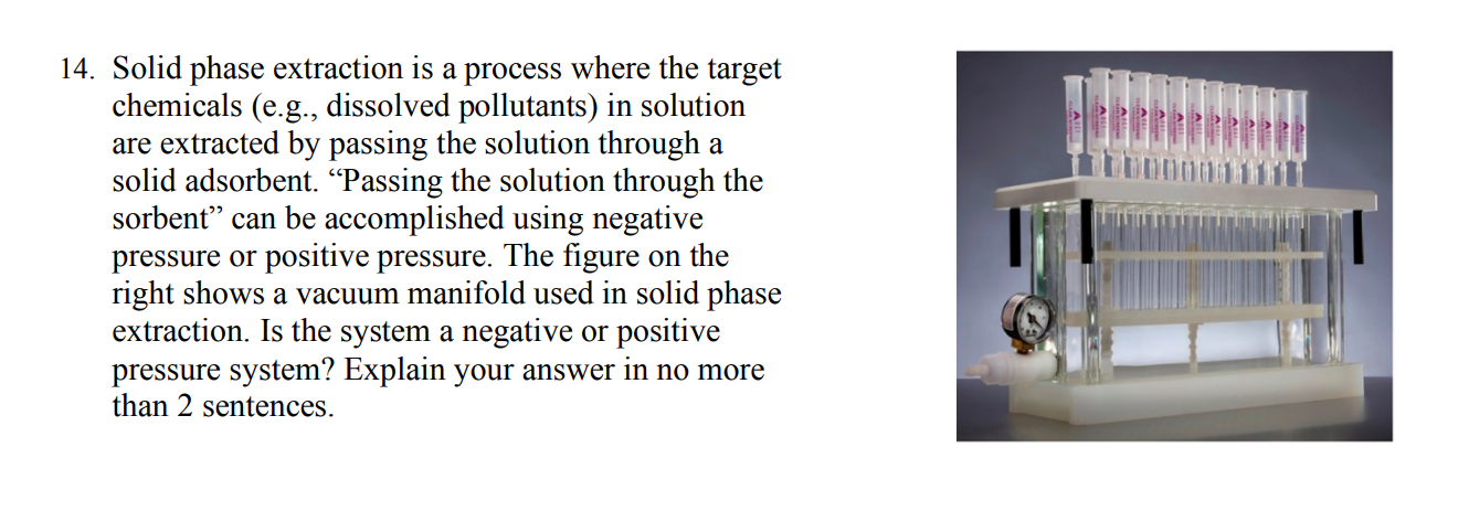 Solved 14. Solid phase extraction is a process where the | Chegg.com