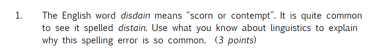 Solved 1. The English word disdain means “scorn or | Chegg.com