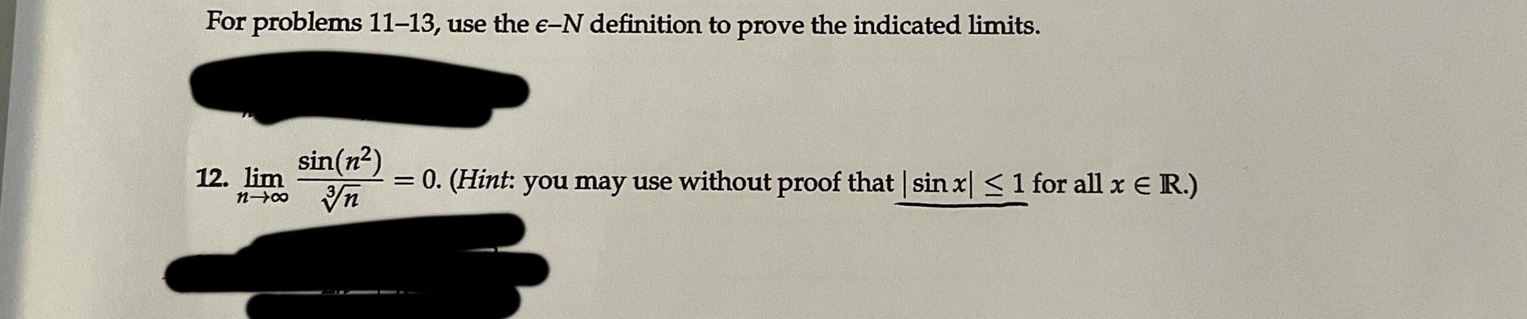 Solved For problems 11–13, use the e-N definition to prove | Chegg.com