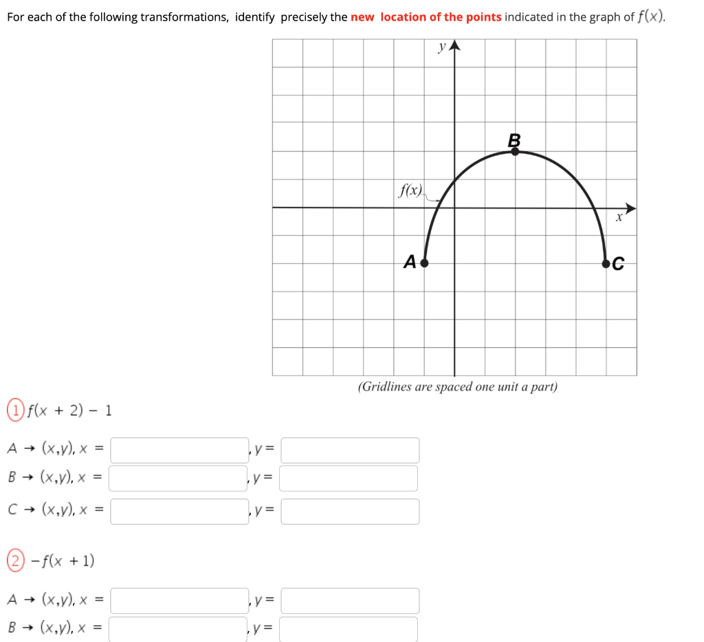 Solved For each of the following transformations, identify | Chegg.com
