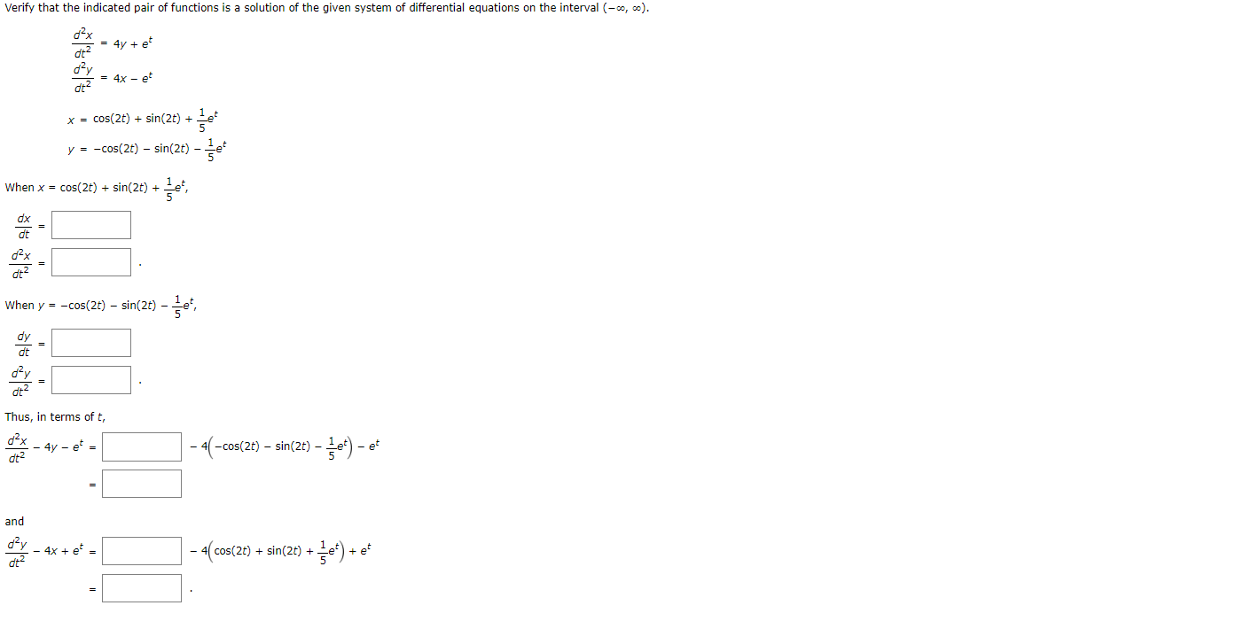 Solved Verify that the indicated pair of functions is a | Chegg.com