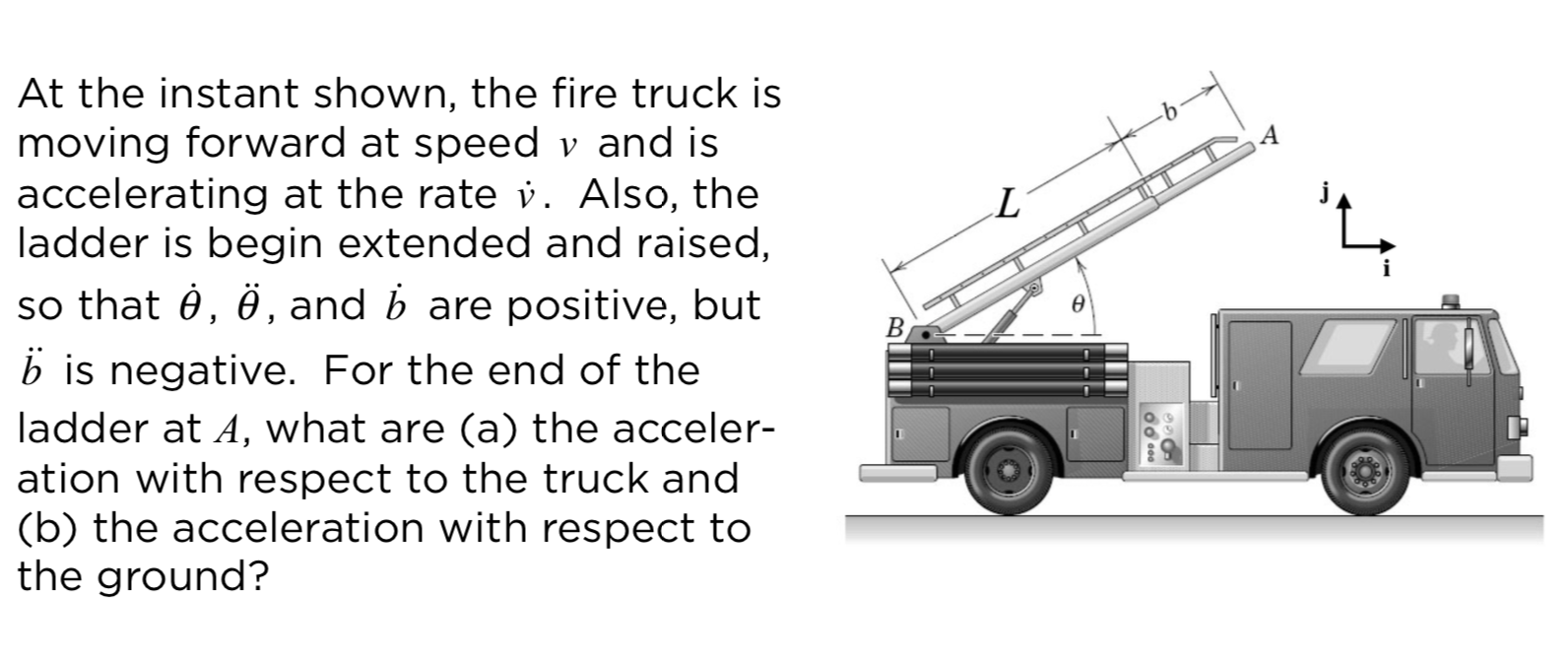 Solved L o At the instant shown, the fire truck is moving | Chegg.com