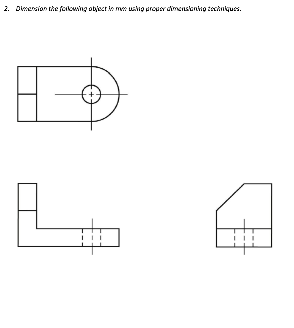Solved 1. Dimension the following object in inches using | Chegg.com