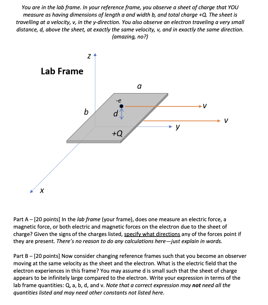 Solved You are in the lab frame. In your reference frame, | Chegg.com